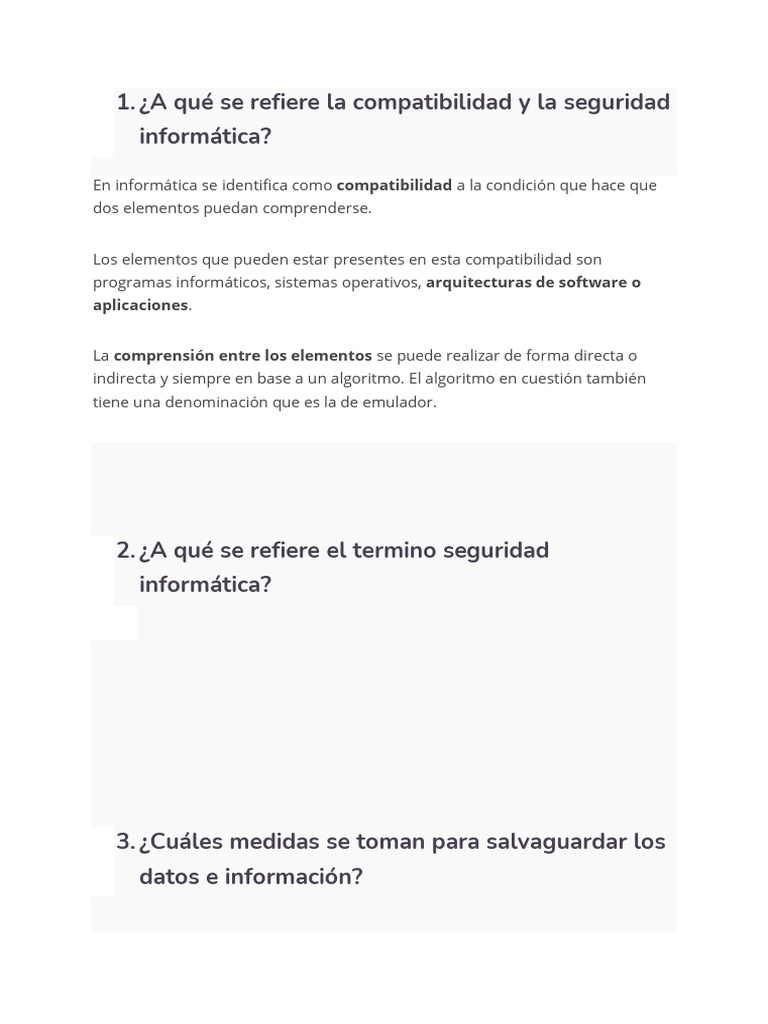 Compatibilidad y Seguridad Informática | PDF