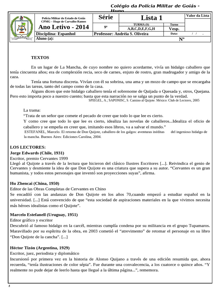 Recursos Didáticos: Mecanografía y Quijote | PDF | Don Quijote | Miguel ...
