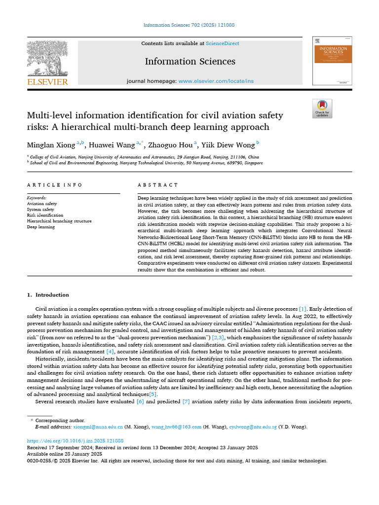 Multi Level Information Identification For Civil Aviation Saf - 2025 ...