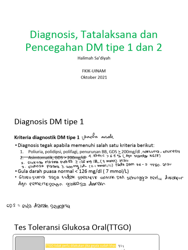 Diagnosis dan Tatalaksana Diabetes Melitus | PDF