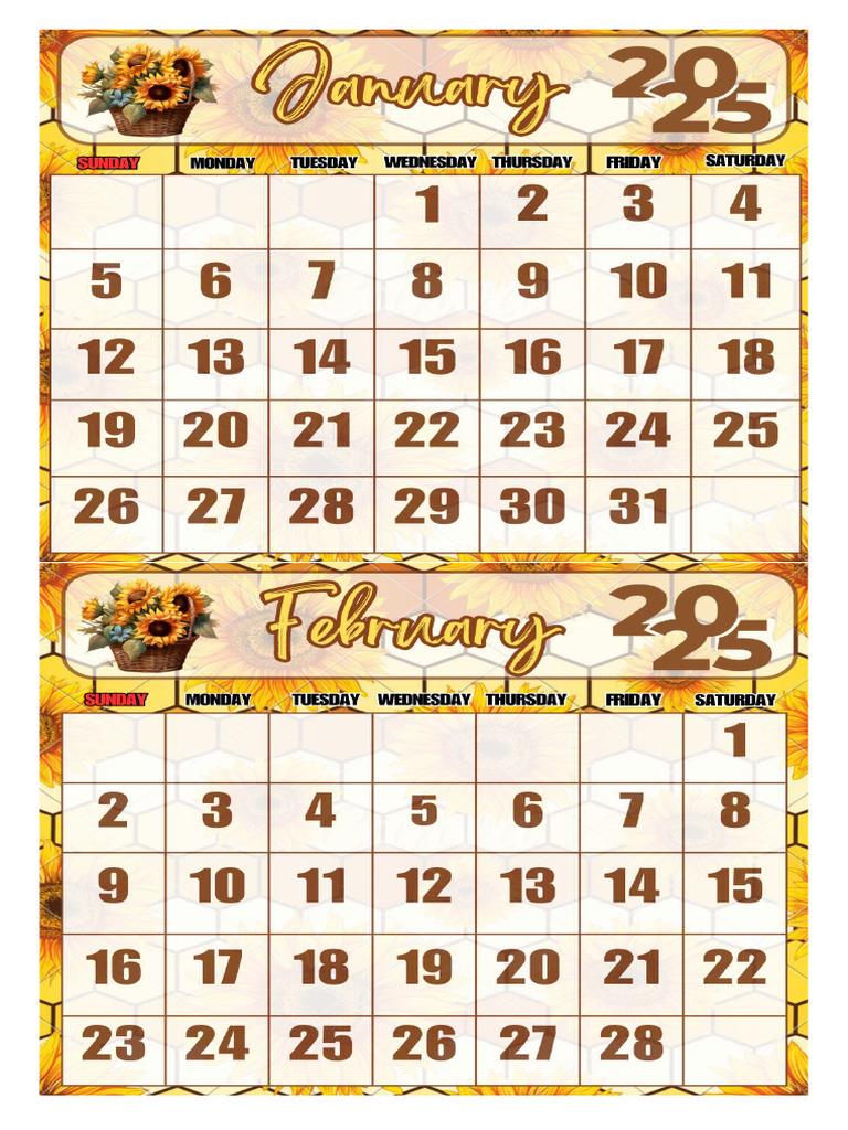Sunflower Calendar | PDF