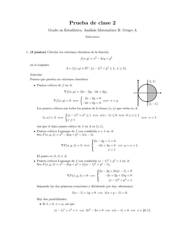 Soluciones segunda prueba parcial | PDF | Matemáticas | Análisis matemático