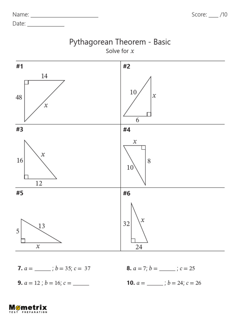 Pythagorean-Theorem-Worksheets | PDF