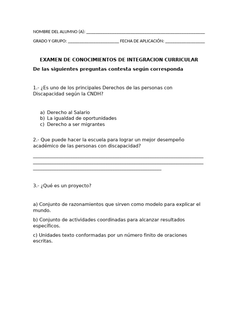 Actividades de Integración Secundaria | PDF