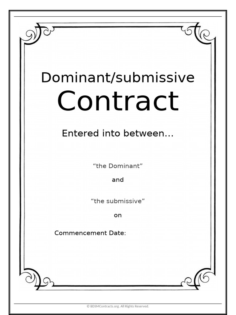 Dominant Female Submissive Contract | PDF | Intimate Relationships | Sexual Acts