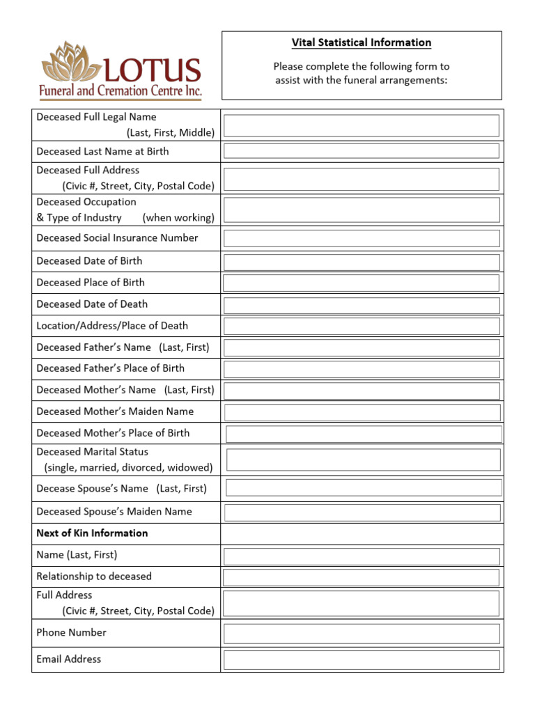At Need Stat Info (Fillable) (2) - 1 | PDF
