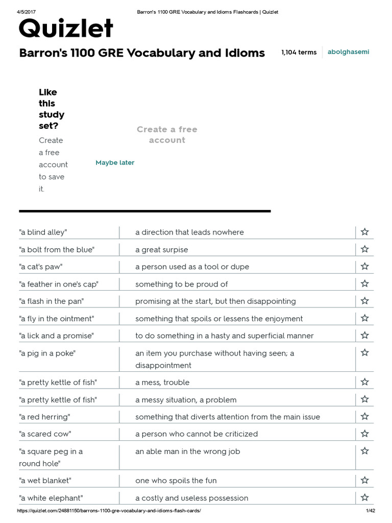Barron's GRE Vocabulary Flashcards | PDF | Plea Bargain