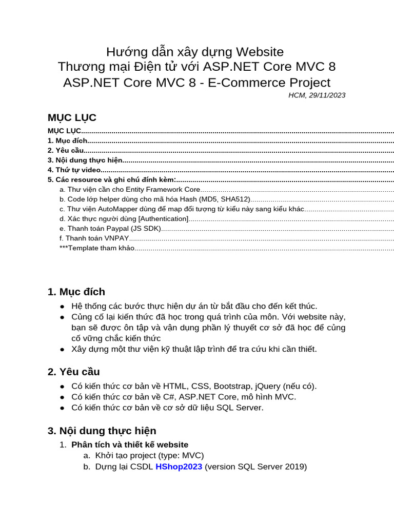 Core MVC (.NET 8) - E-Commerce Project | PDF