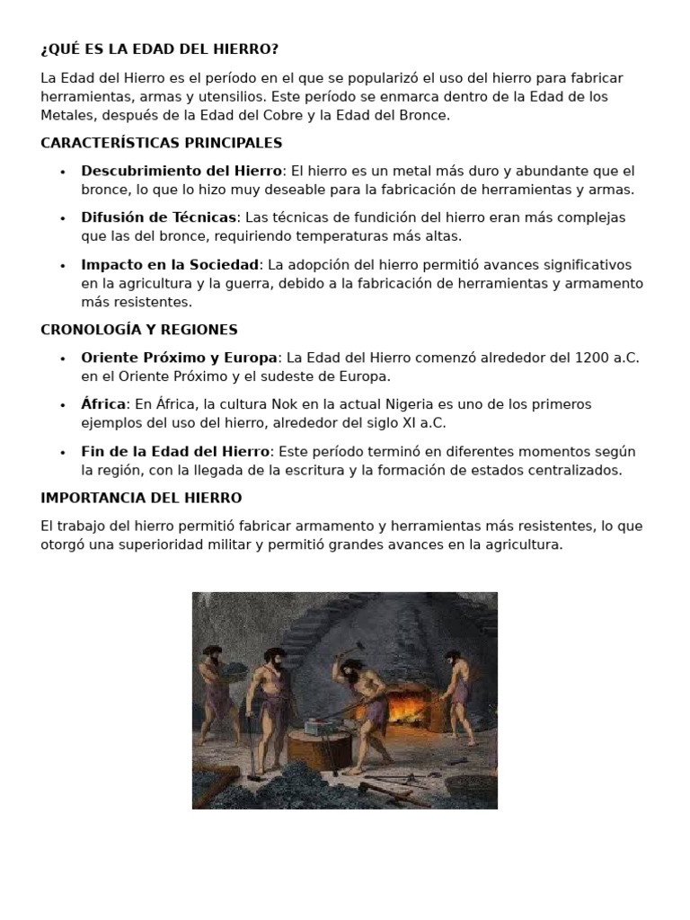 Qué Es La Edad Del Hierro | PDF | Bronce | Edad de Hierro