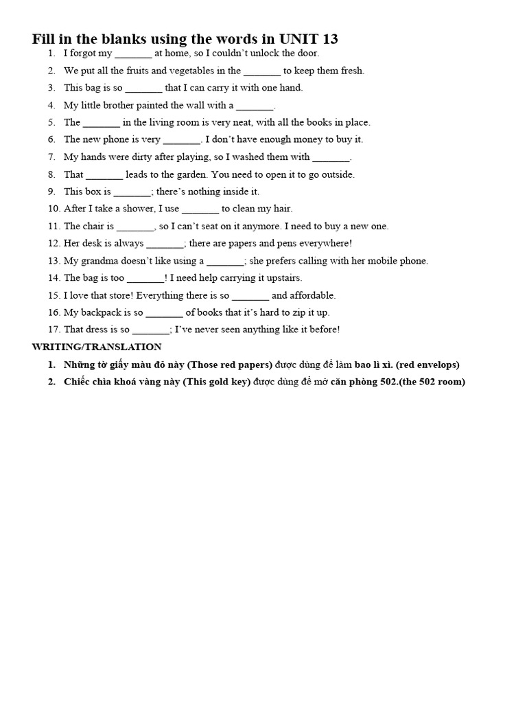 Unit 13 (Vocab + Was Used To) | PDF
