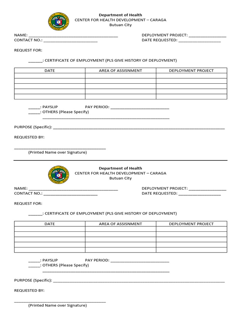 HRH Request Form | PDF