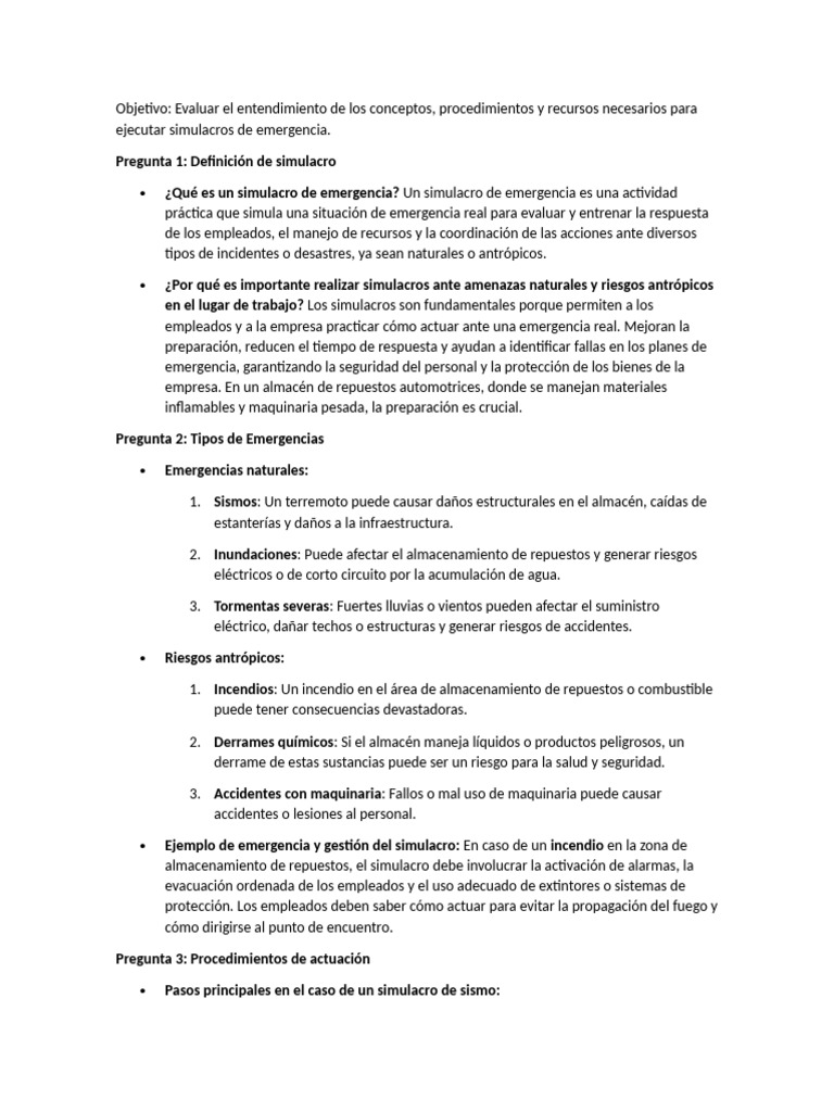 Ejecución de Simulacros Ante Amenazas Naturales | PDF | Simulación | Temblores