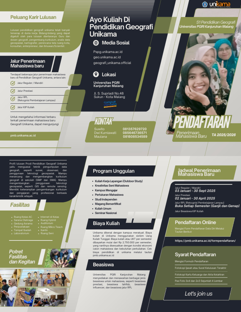 Pendaftaran S1 Pendidikan Geografi Unikama | PDF