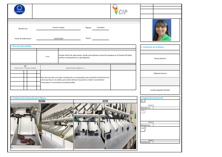 Ejemplo de Quick Kaizen en Empaque | PDF | Ingeniería | Producción y ...