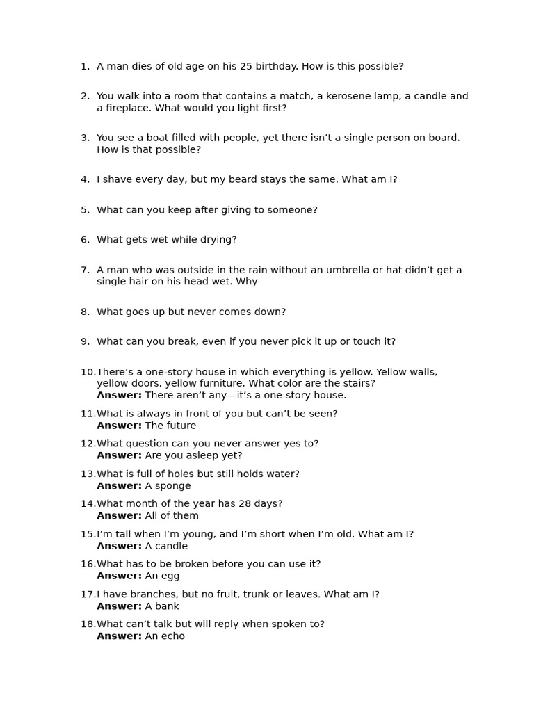 Riddles on Life and Death | PDF