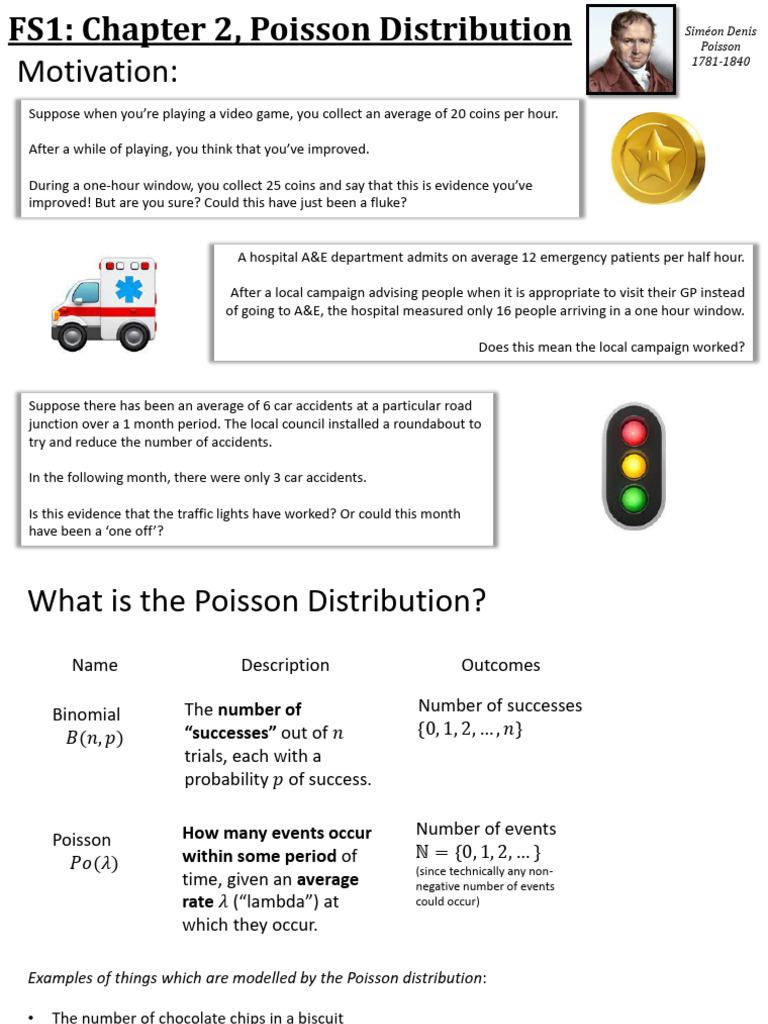 Chapter 2 Poisson Distribution Notes (As FS1) | PDF | Poisson ...