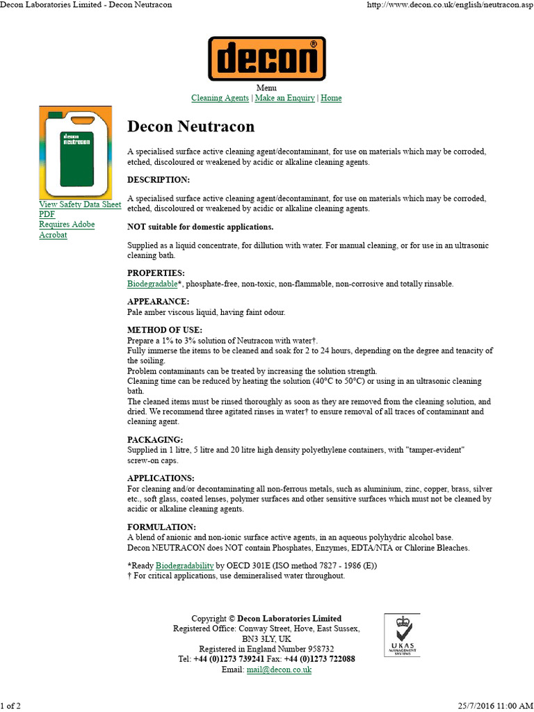 neutracon | PDF | Corrosion | Water