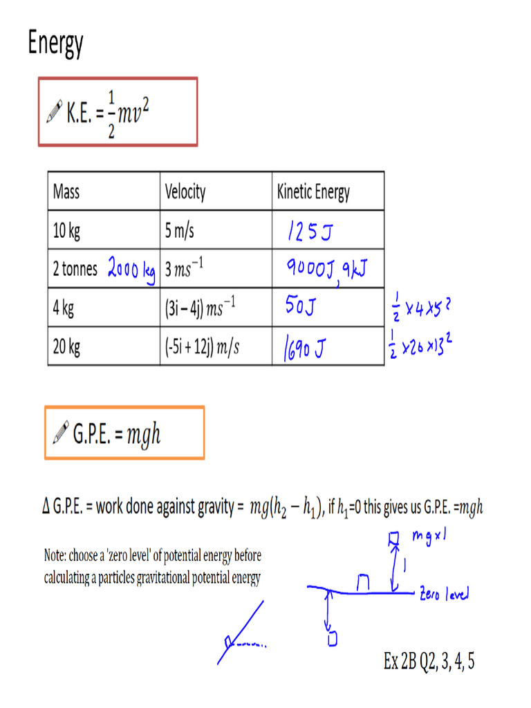 11 Work, Energy, Power 3 - Kinetic and Potential Energy | PDF