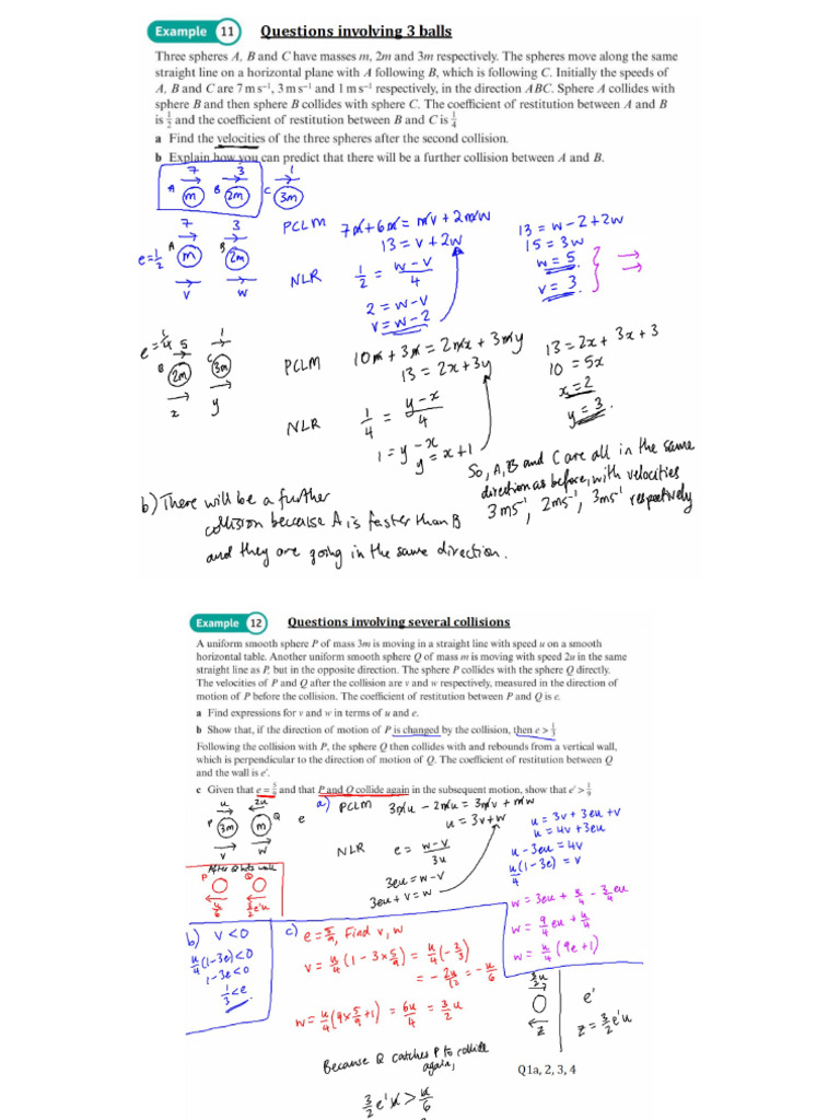 6 Collisions in 1D 4, Multiple Collisions | PDF