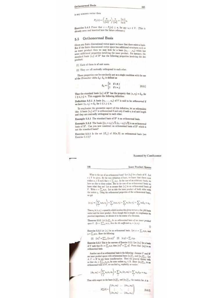 orthogonal basis of linear abstract algebra | PDF