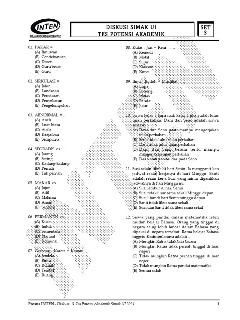 Diskusi 3 Tpa Simak Ui 2024 | PDF