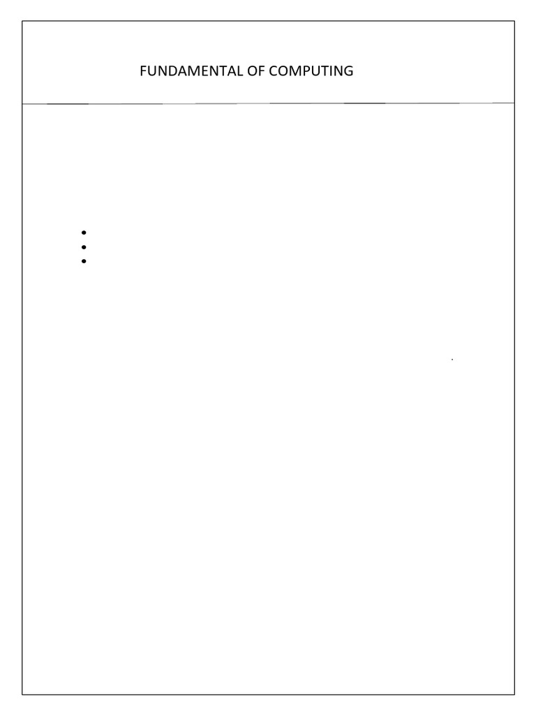 Fundamental of Computing | PDF | Logic Gate | Computer Data Storage