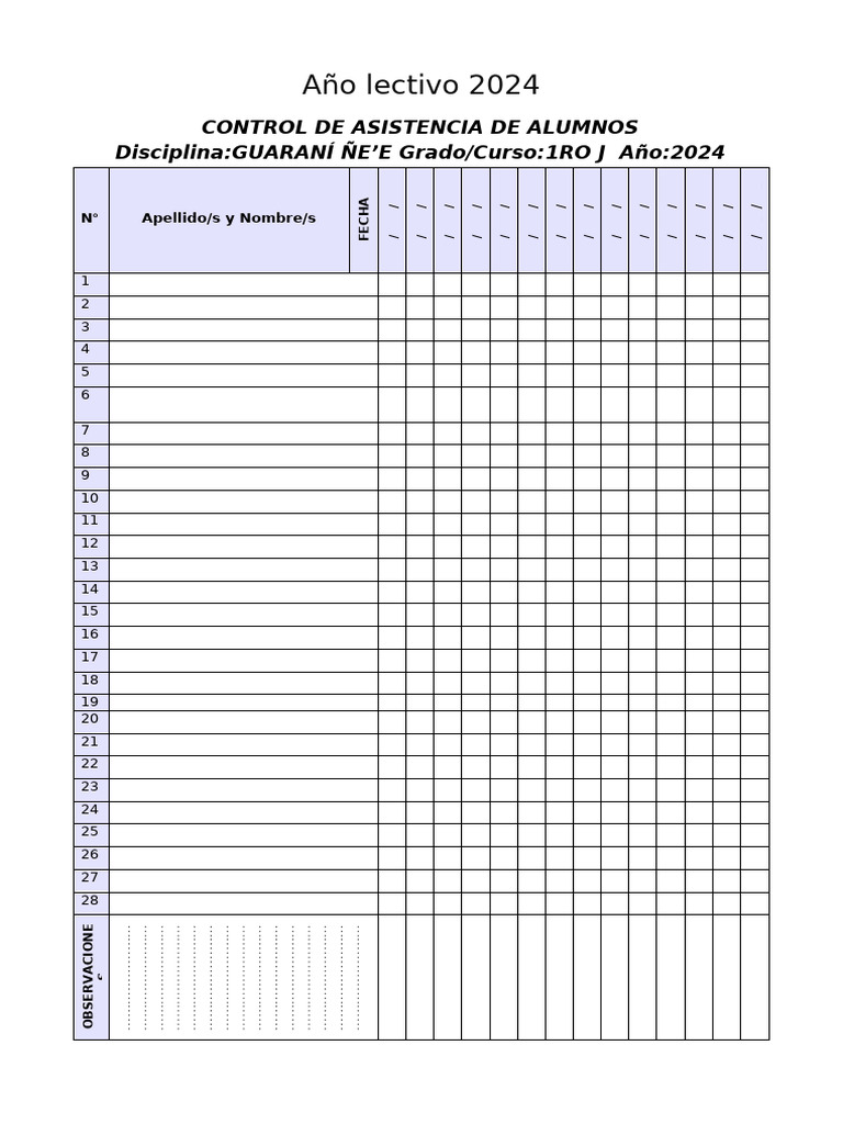 Registro 2024 - 3ro Bti | PDF