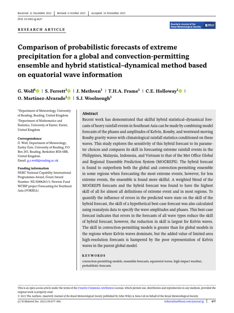 Comparison of Probabilistic Forecasts of Extreme p | PDF | Numerical ...