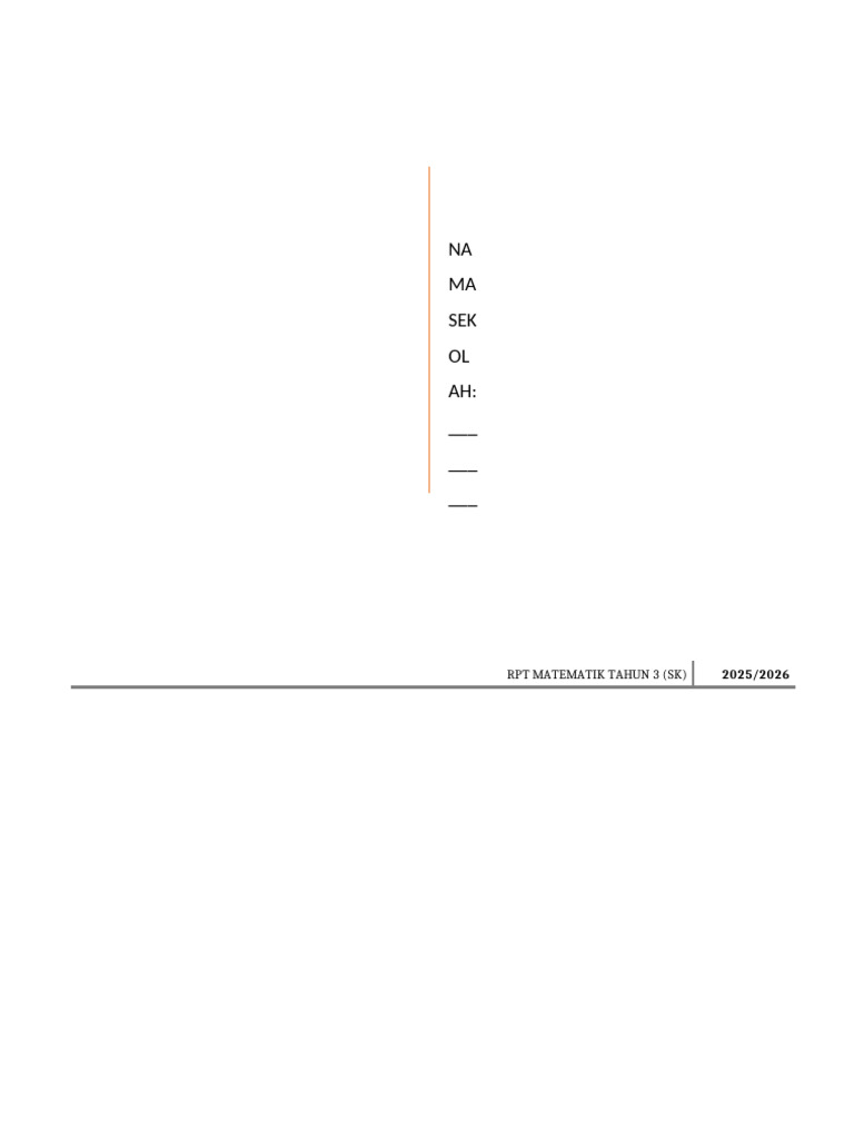 RPT Math Tahun 3 | PDF