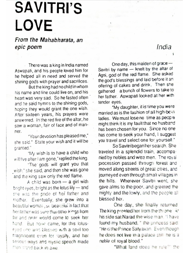 Savitri's Love | PDF