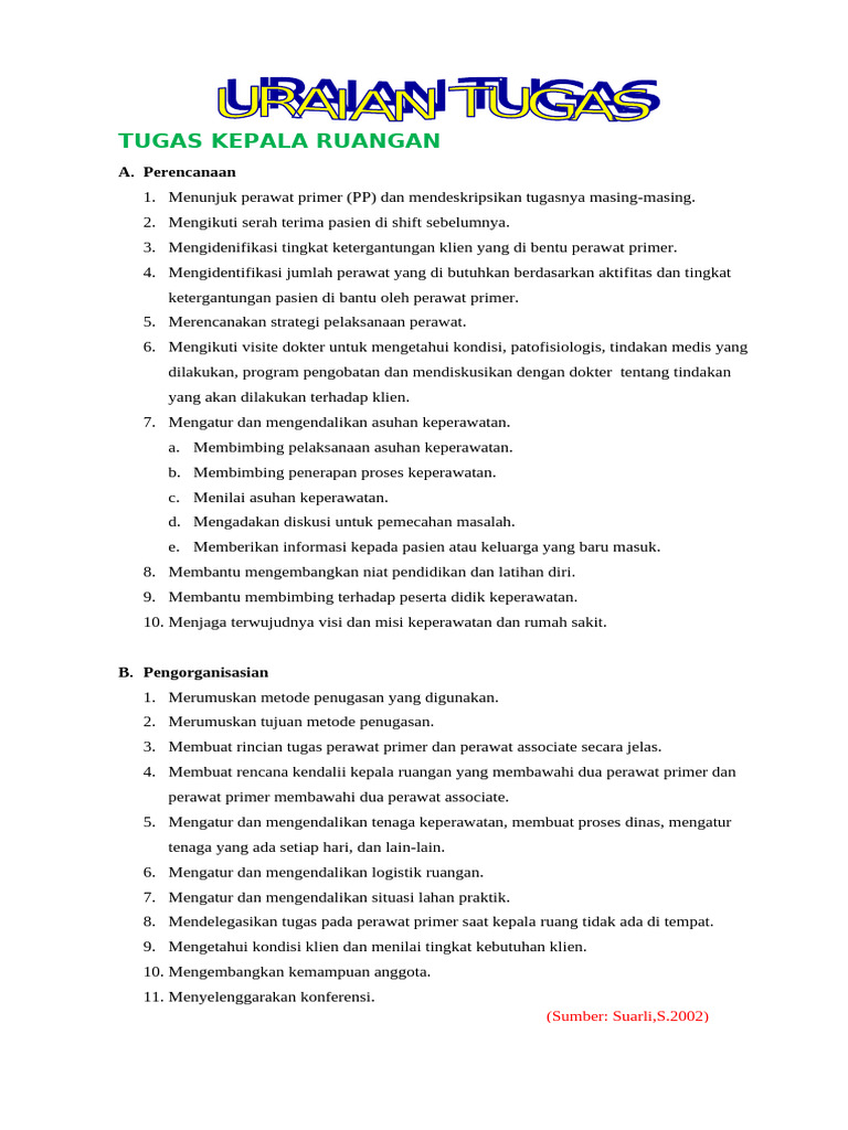 Uraian Tugas Karu Pp Pa | PDF