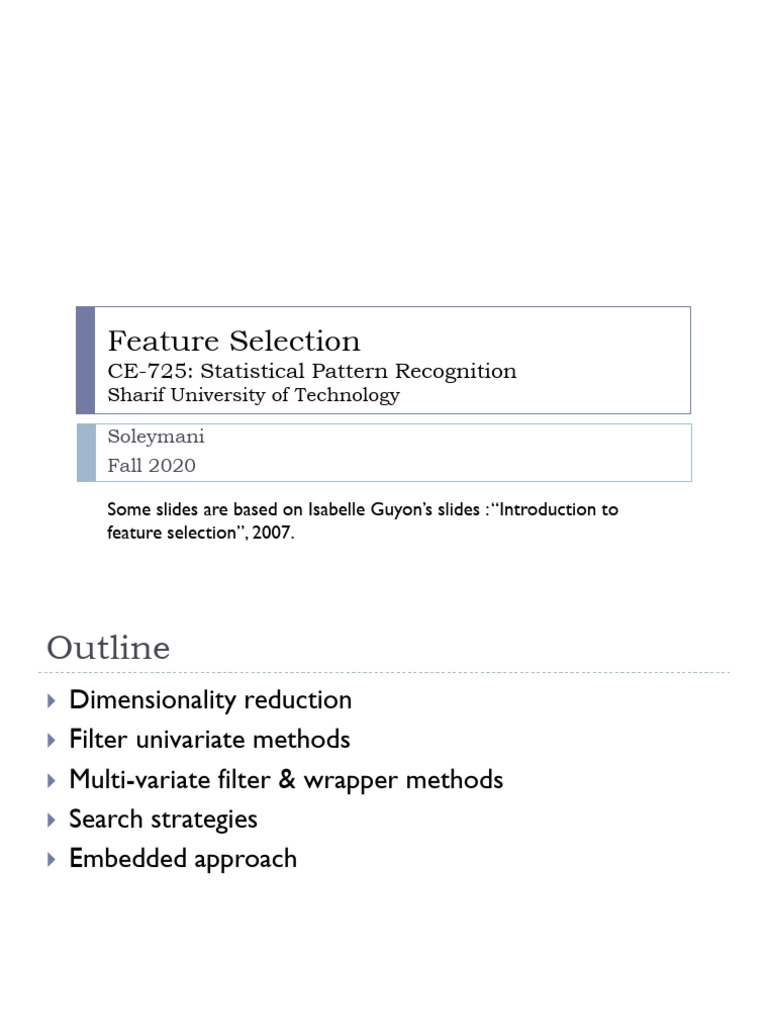 Understanding Feature Selection Methods | PDF | Statistical ...