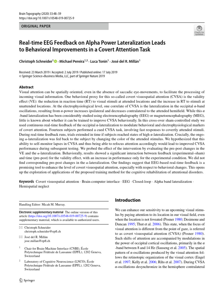 Real-time EEG Feedback on Alpha Power Lateralization Leads to ...