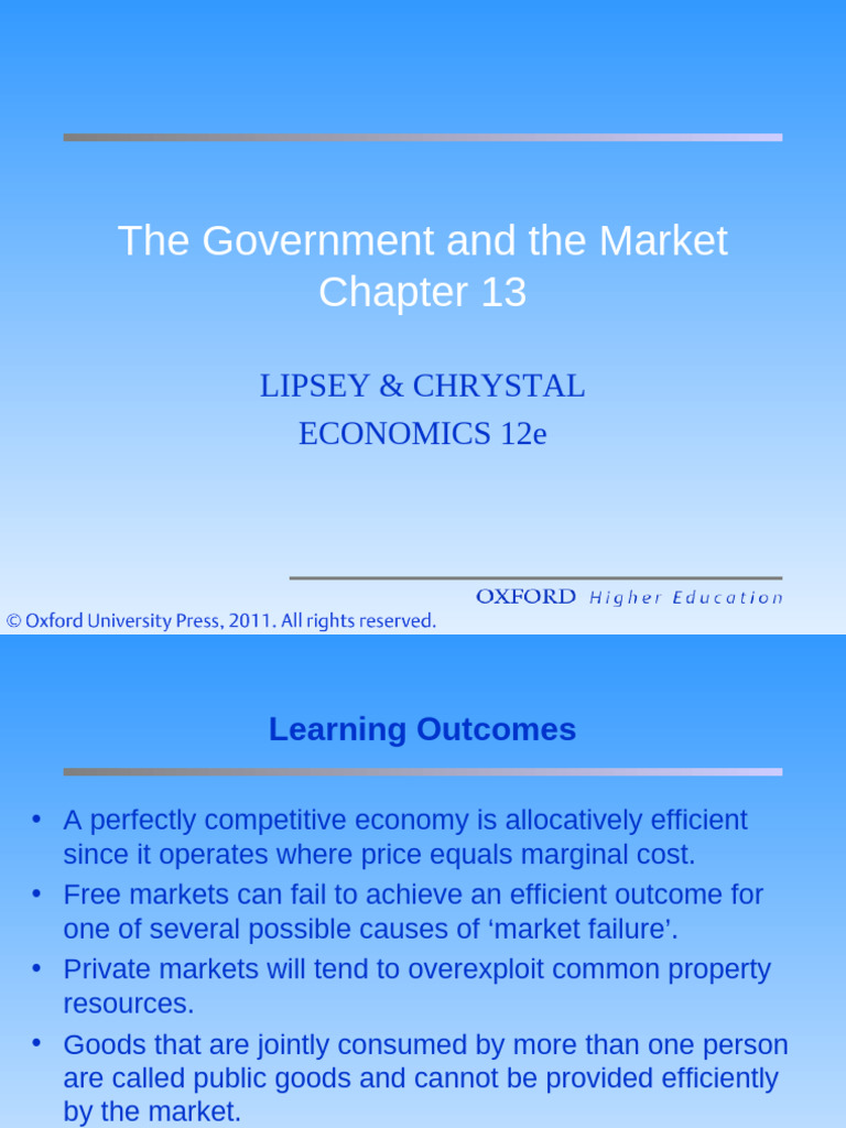 Lipsey PPT Ch13 | PDF | Externality | Market Failure