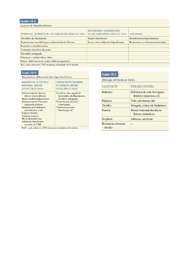 Cuadros Resumen | PDF | Hipertiroidismo | Glándulas