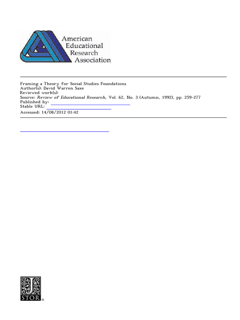 Theory and Origins of Social Studies | PDF | Social Sciences | John Dewey
