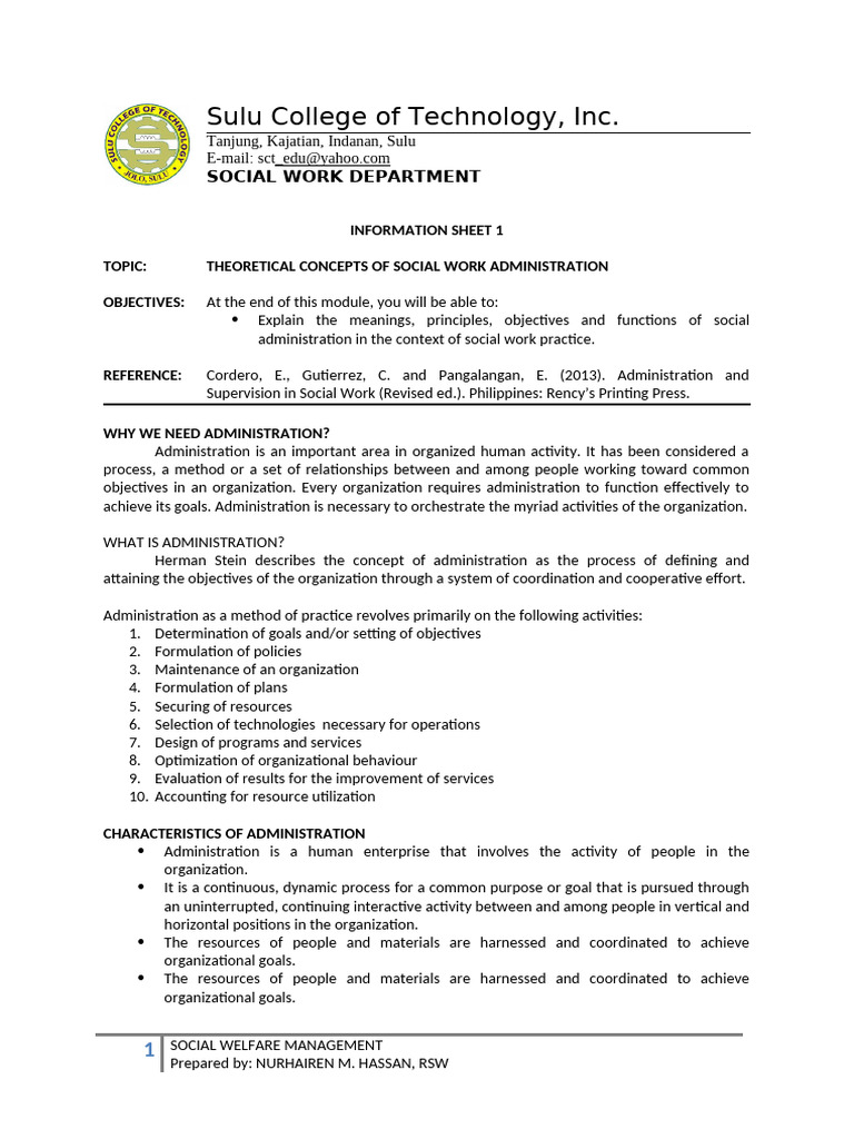 Social Work Management Lectures | PDF | System