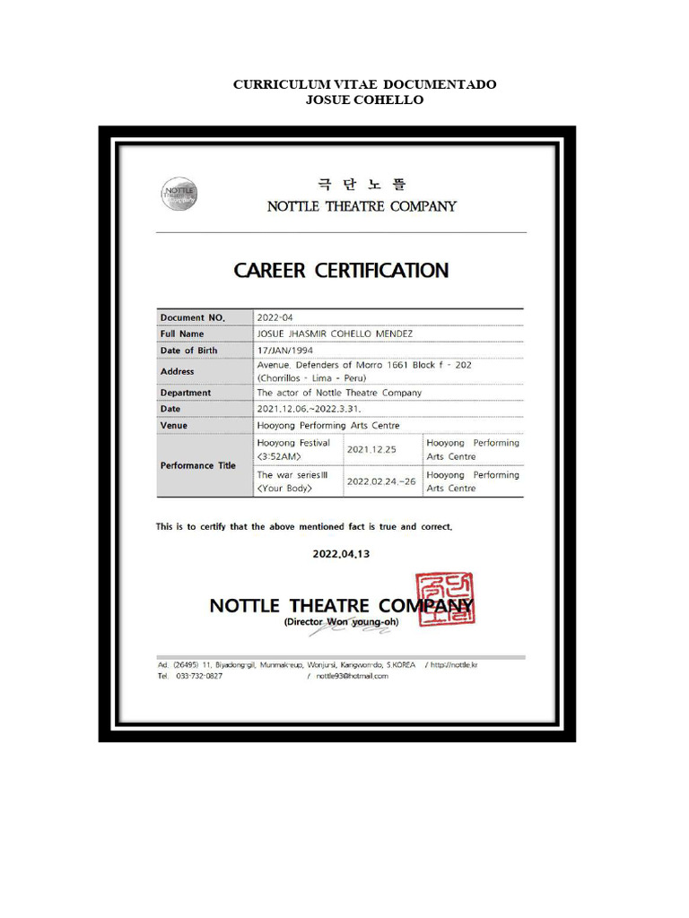 CV DOCUMENTADO - JOSUE COHELLO 3 Comprimido Comprimido - Compressed 2 | PDF