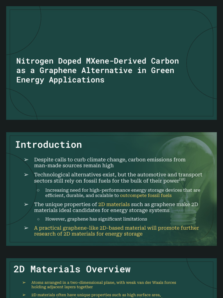 Nitrogen Doped MXene-Derived Carbon Presentation | PDF | Graphene | Chemistry