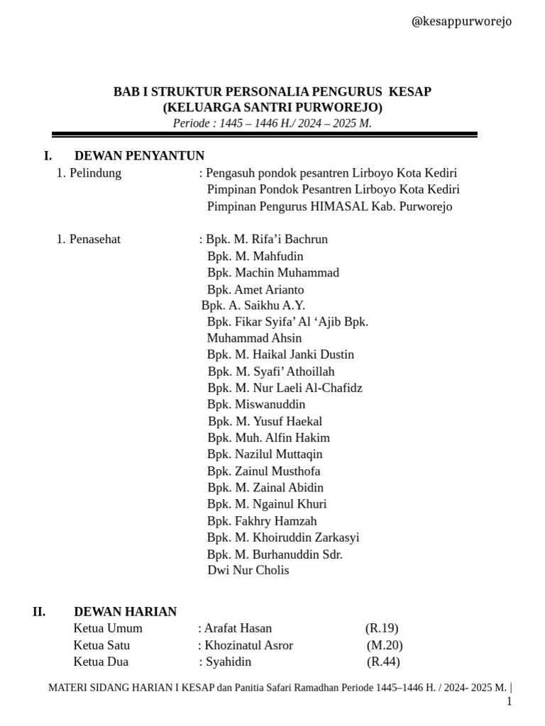 Materi Sidang Kesap & Safari-1 | PDF