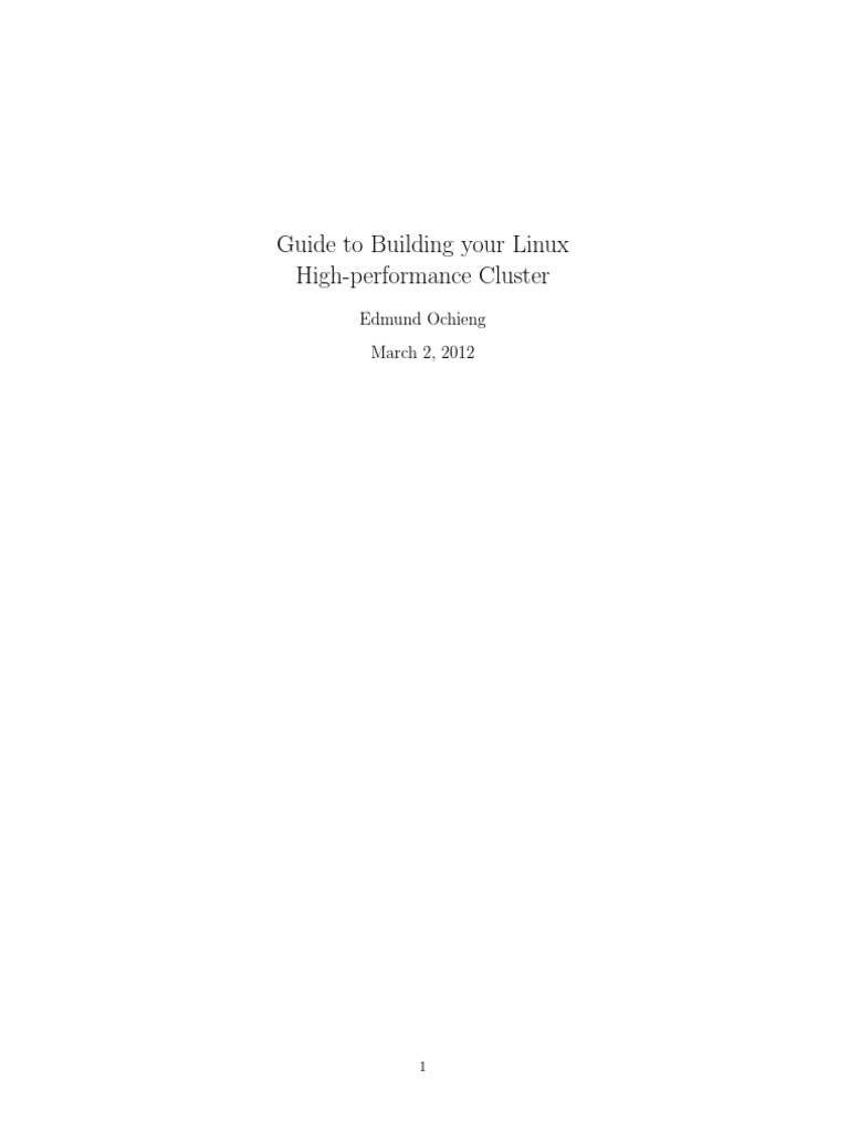 Linux Hpc Cluster Setup Guide Pdf Computer Network Port Computer Networking 6867