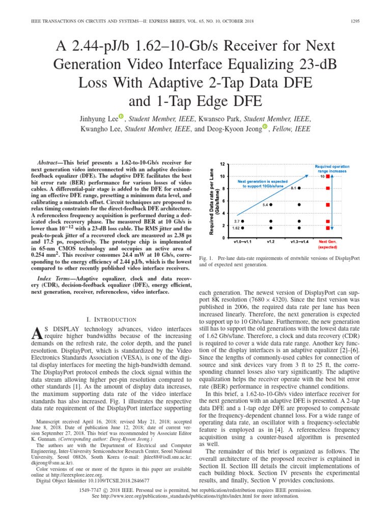 2018-TACSII-A 2.44-pJb 1.62–10-Gbps Receiver for Next Generation Video Interface Equalizing 23 ...