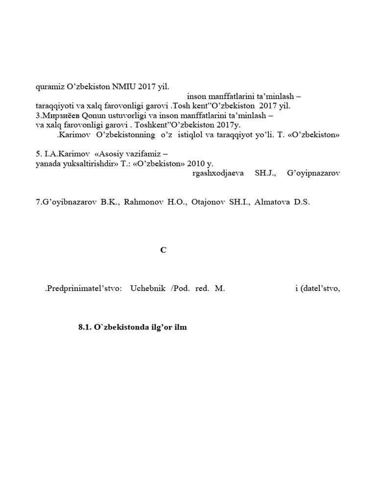 'Ochiq dars materiali | PDF