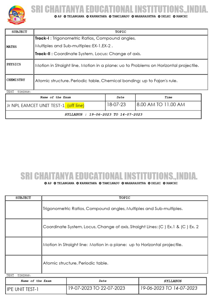 18-07-2023 & Ut JR NPL Exam Syllabus | PDF