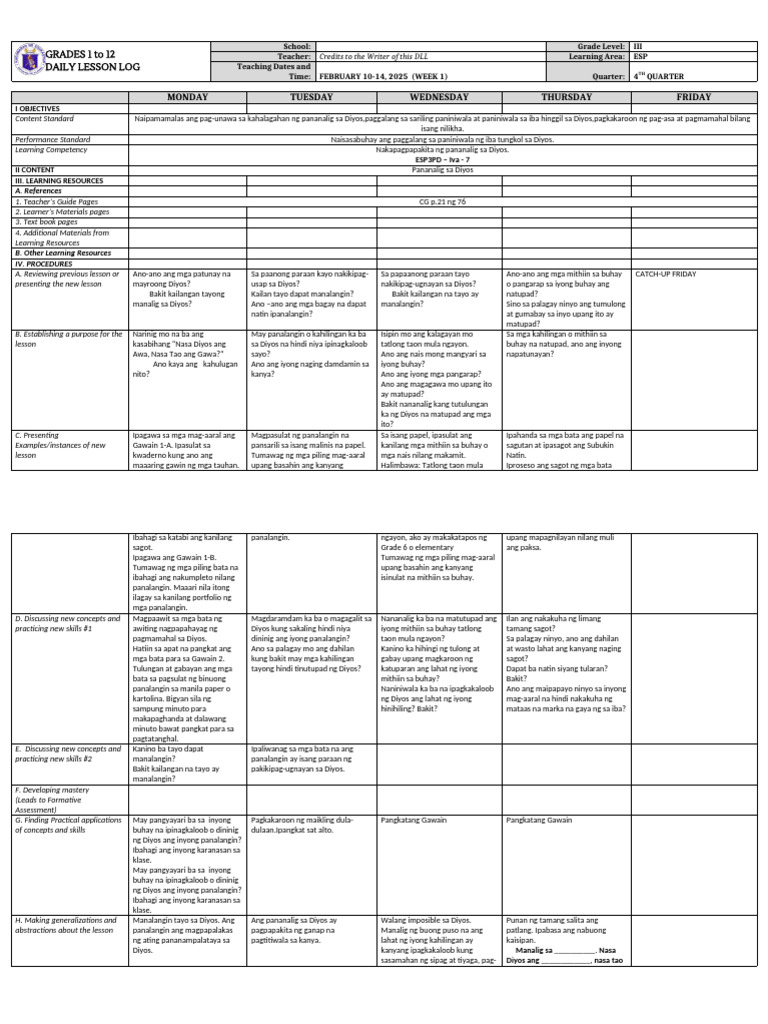 DLL_ESP 3_Q4_W1 (1) | PDF