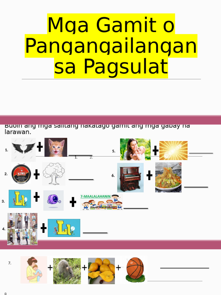 Mga Gamit o Pangangailangan Sa Pagsulat For STUDENTS | PDF