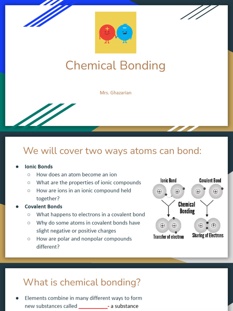 Student-Guided Notes for Unit 3_ Chemical Bonding Notes | PDF | Ion ...