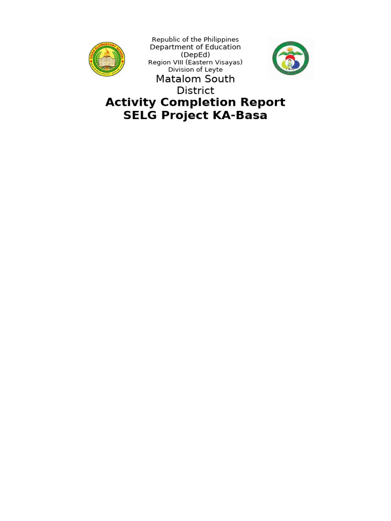 Project KA-Basa Reading Initiative Report | PDF | Behavior Modification ...