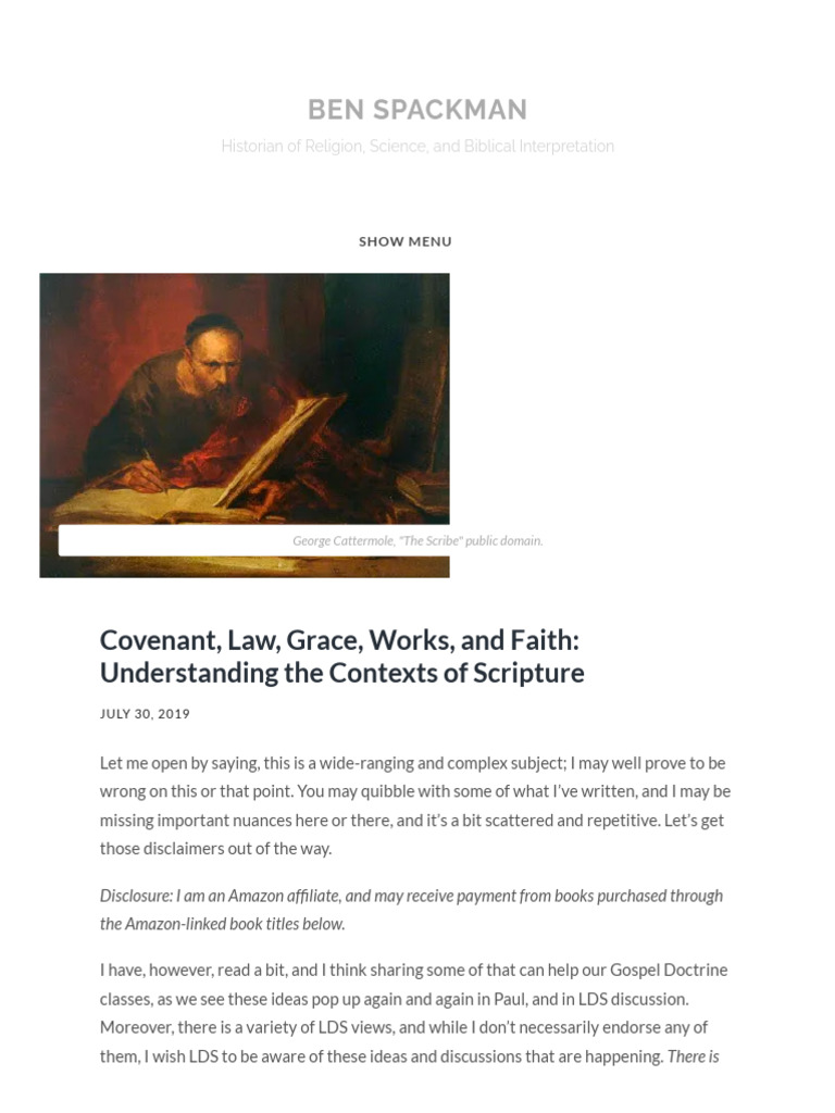Covenant, Law, Grace, Works, And Faith_ Understanding the Contexts of ...