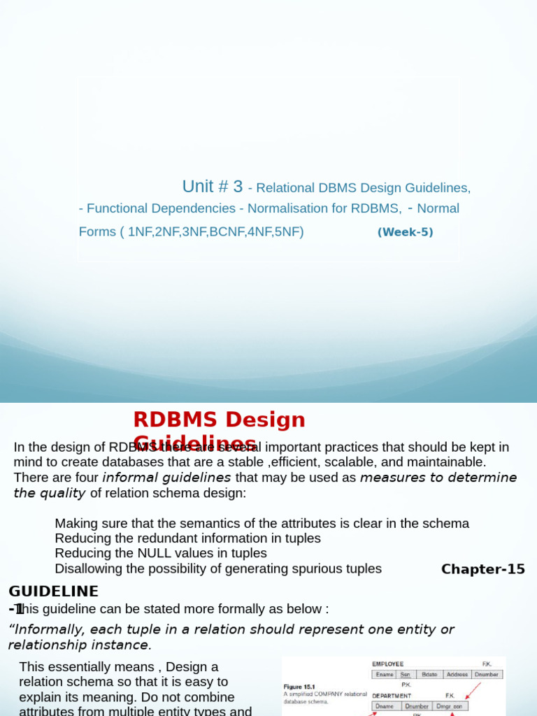 05 - Relational Database Design - Week 05 | PDF | Relational Database | Relational Model